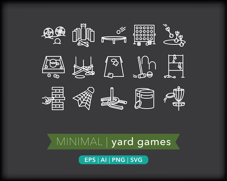 Yard Games Icons: Tailgate SVG, AI, PNG (digital Download) - Etsy