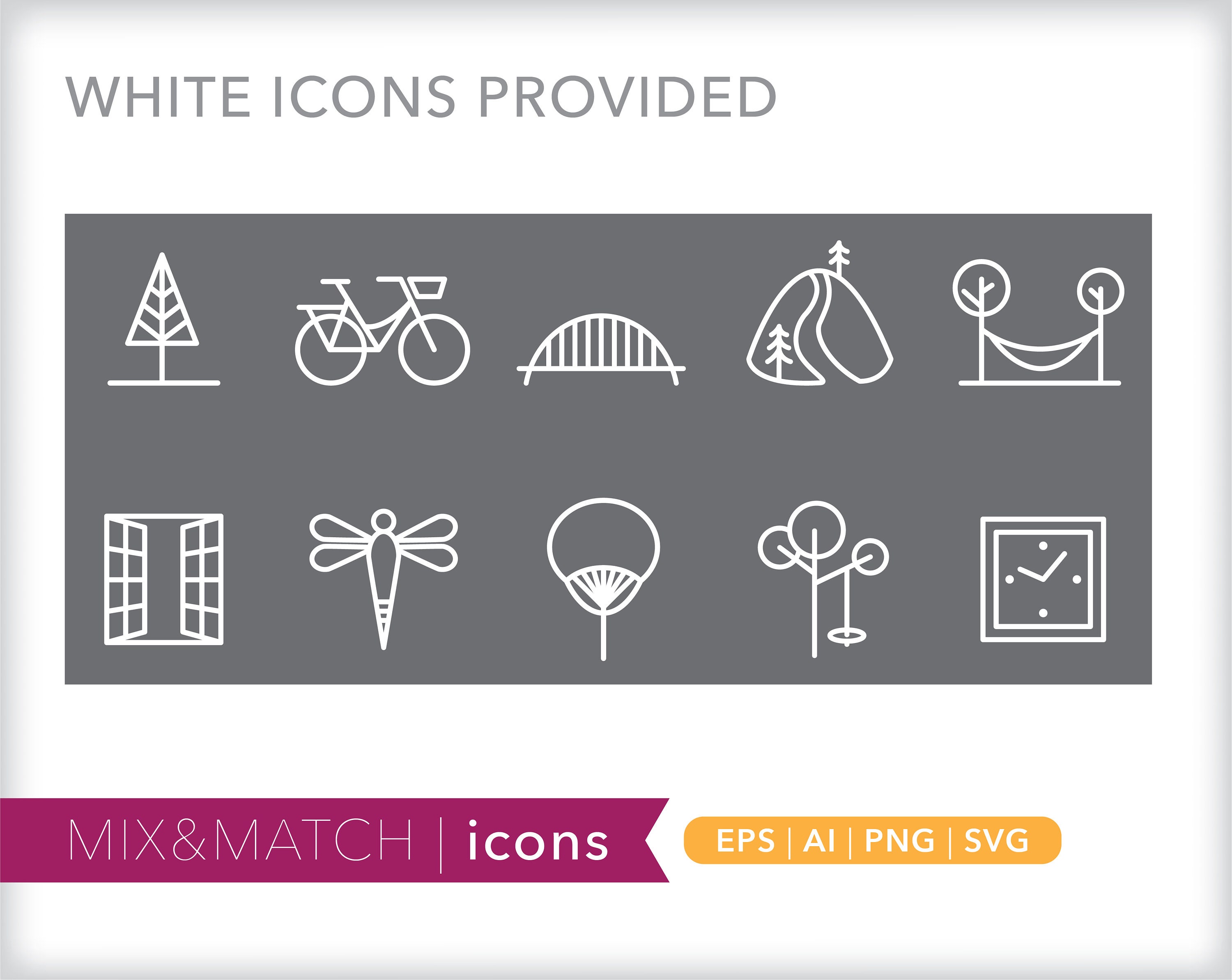 Pick Any Ten Icons SVG AI PNG Made to Order Digital Download for Use in ...