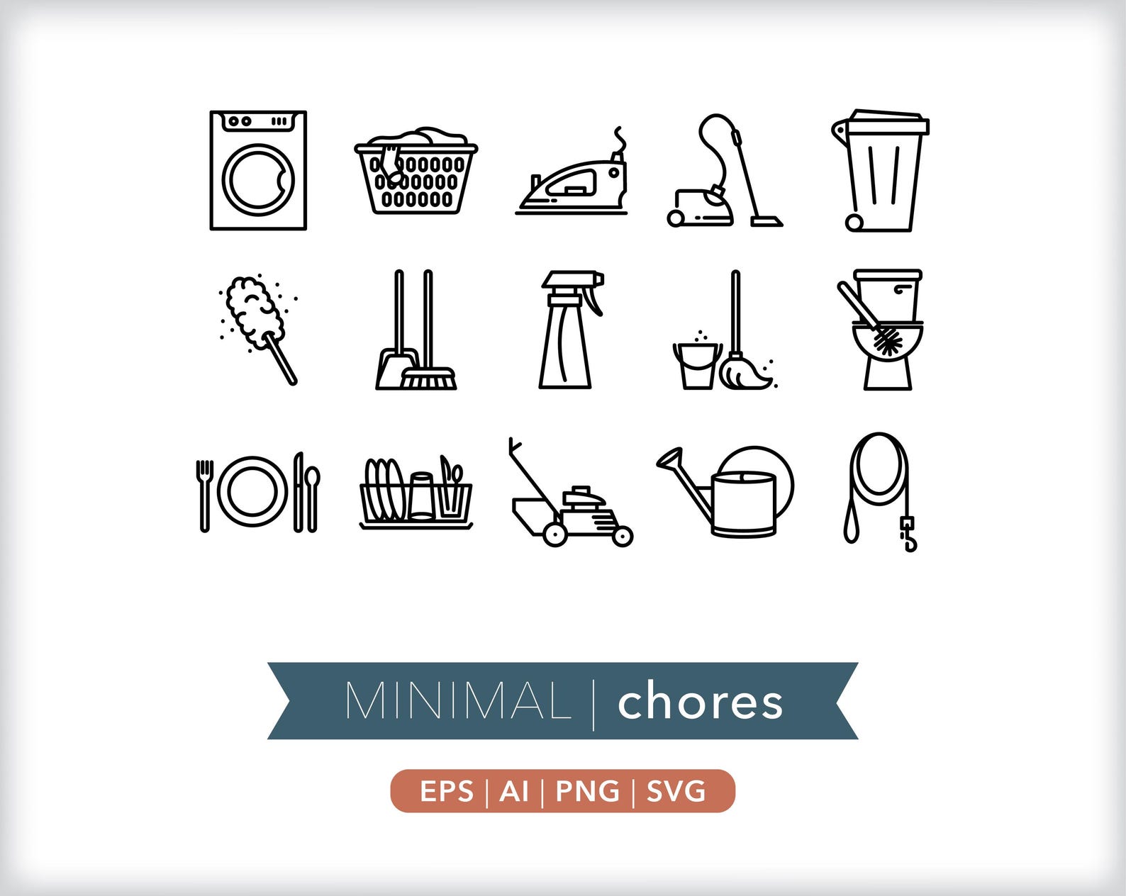 Chores Icons: House Cleaning SVG, AI, PNG (digital Download) - Etsy