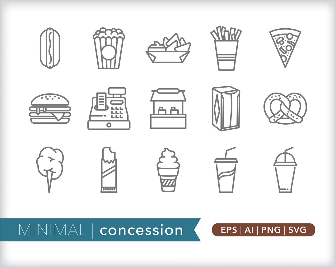 Concession Icons | Food Icons | Fundraising Icons | SVG AI PNG ...