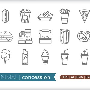 Concession Icons | Food Icons | Fundraising Icons | SVG AI PNG ...