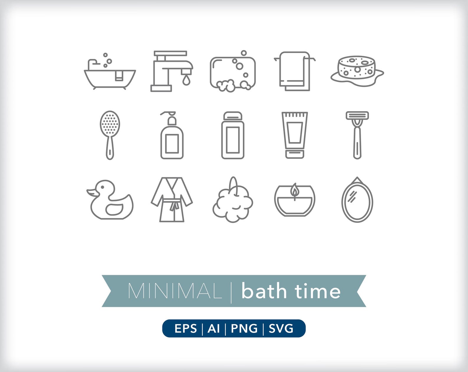 Bath Time Icons: Home Spa Illustrations (SVG, AI, PNG) - Etsy