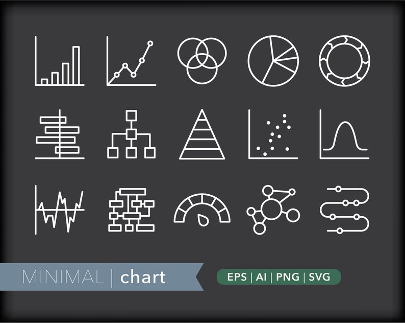 Chart Icons | Data Icon Illustrations | SVG AI PNG | Digital Download ...