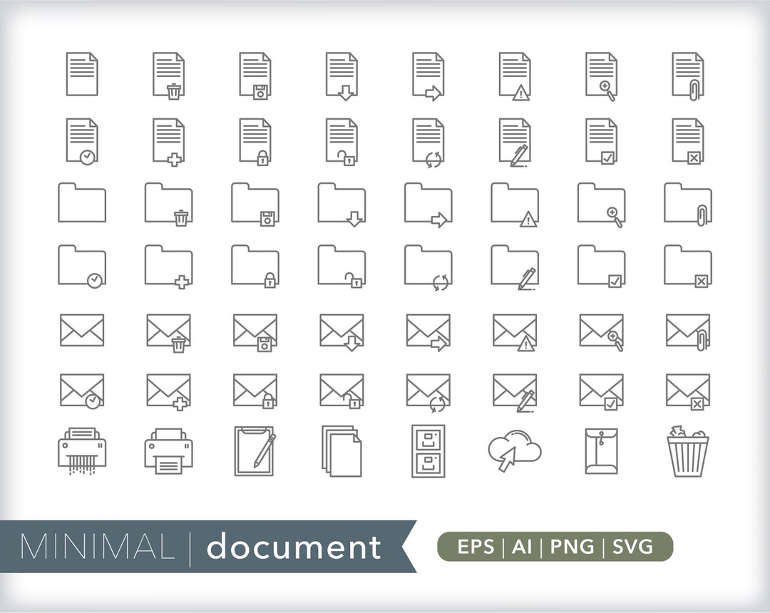 50+ Document Icons | Business Icons | SVG AI PNG | Digital Download for ...