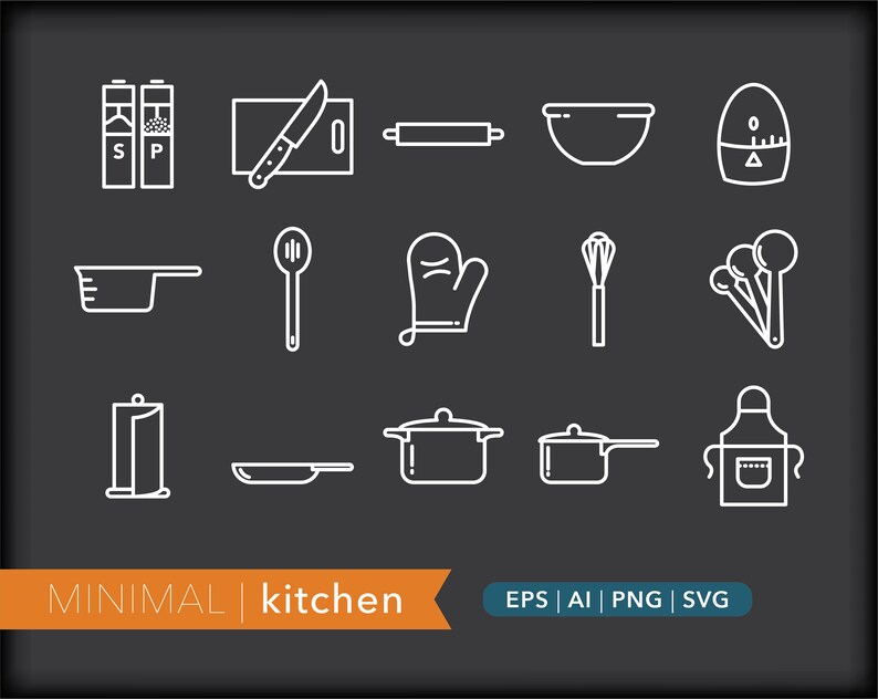 Kitchen Icons | Cooking Icon Illustrations | SVG AI PNG | Digital ...