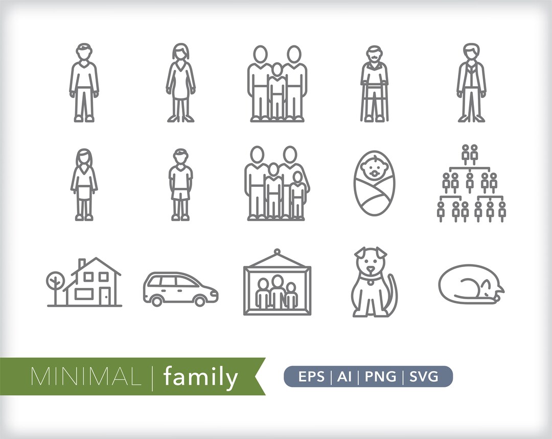 Family Icons | People Icon Illustrations | SVG AI PNG | Digital ...