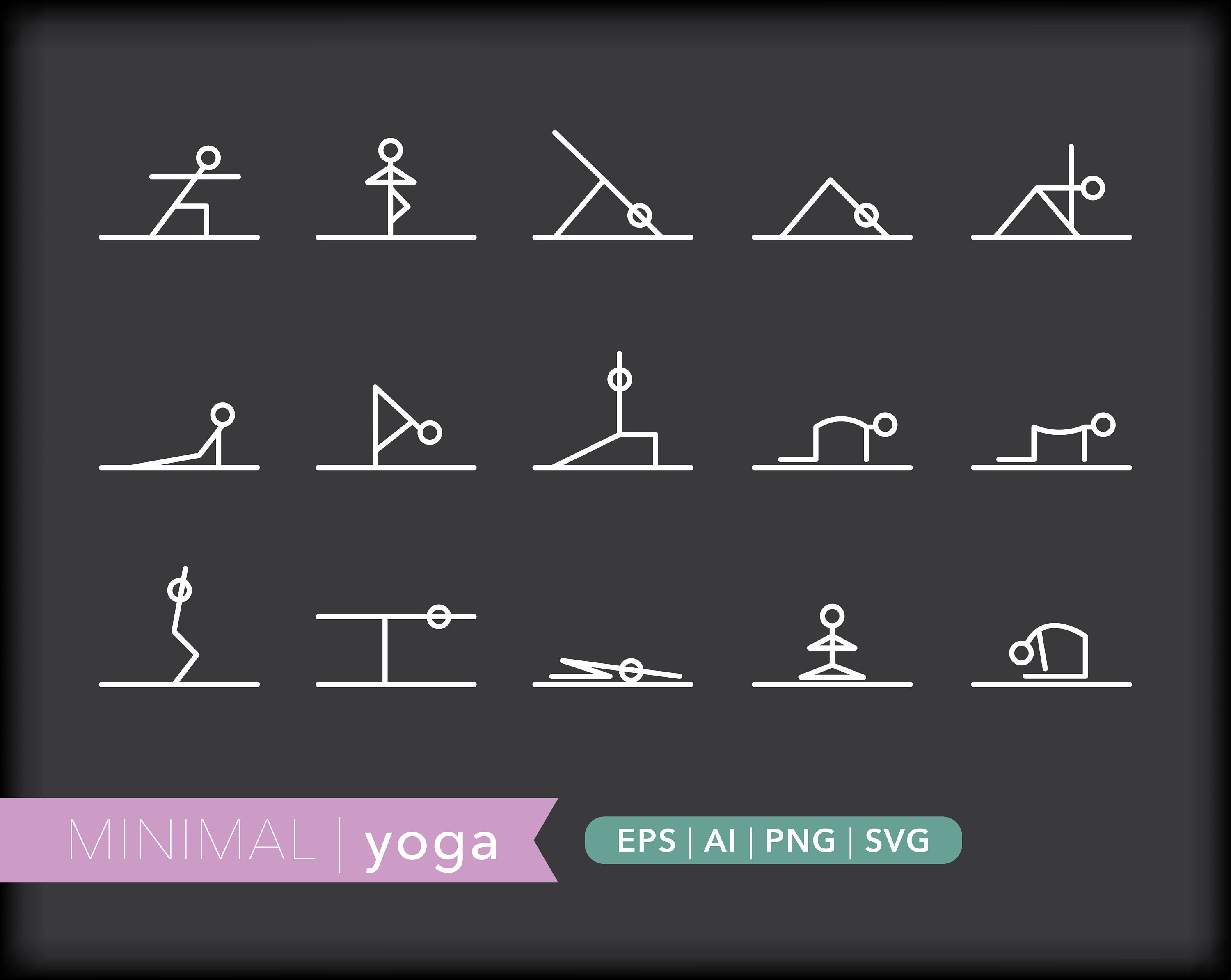 Yoga Icons | Meditation Icons | Yoga Pose Icons | SVG AI PNG | Instant ...