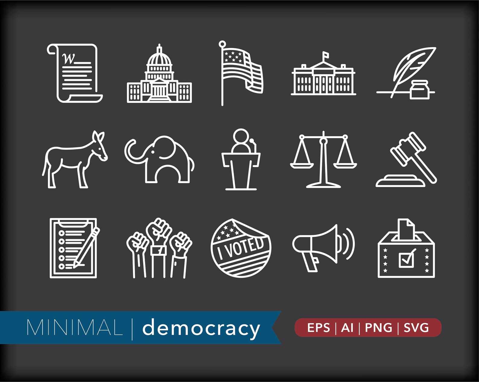 Democracy Icons | Politics Icons | SVG AI PNG | Digital Download for ...