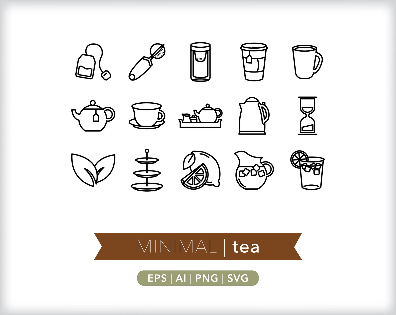 Tea Icons: SVG, AI, PNG (digital Download) - Etsy