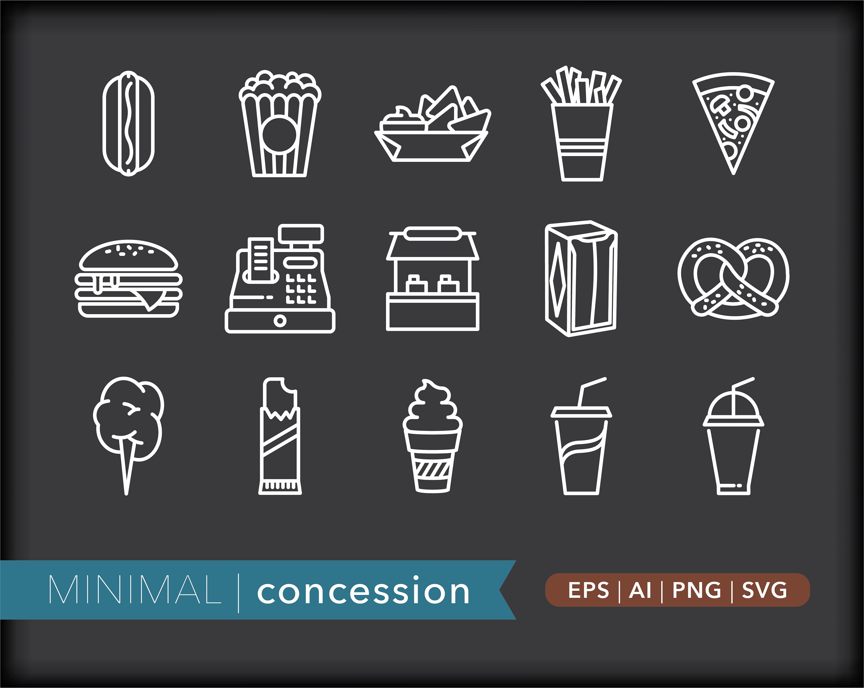 Concession Icons | Food Icons | Fundraising Icons | SVG AI PNG ...