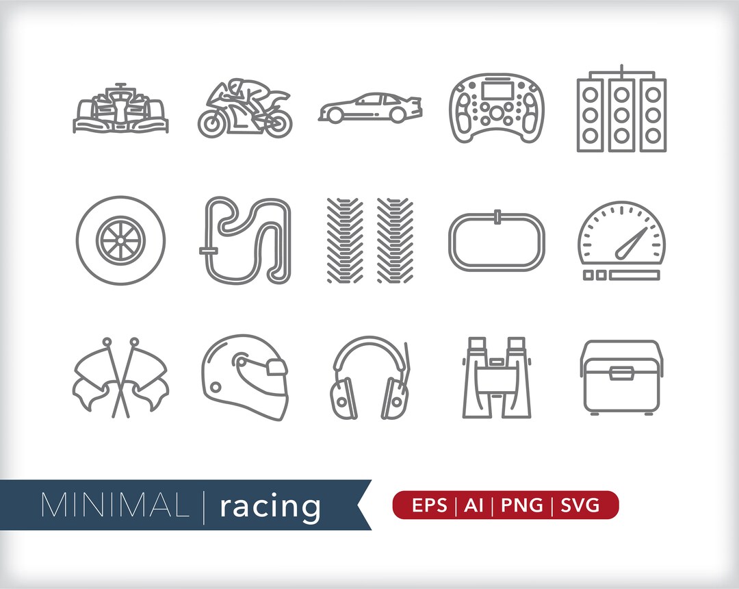 Racing Icons: Motorsport SVG, AI, PNG (digital Download) - Etsy