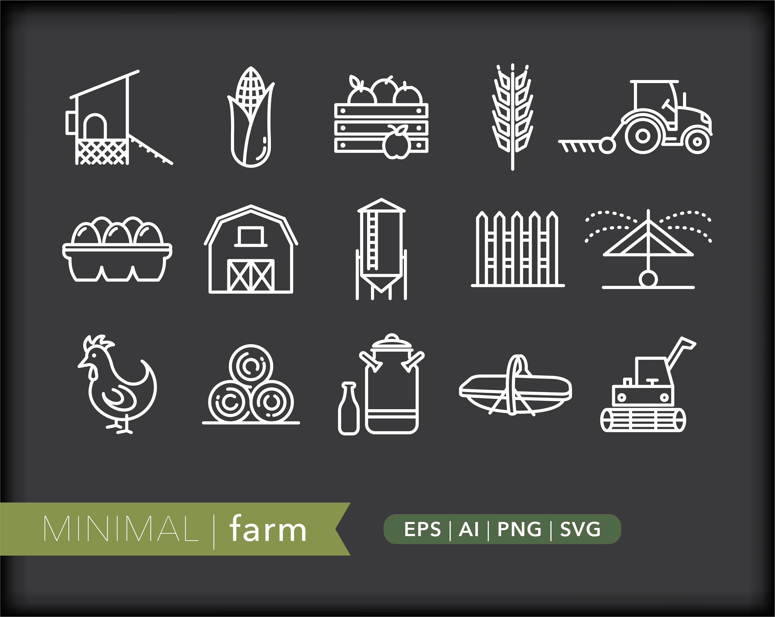 Farm Icons | Farmer Icon Illustrations | SVG AI PNG | Instant Digital ...