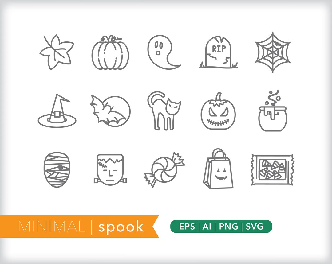Spooky Halloween Icons | SVG AI PNG | Digital Download for Design ...