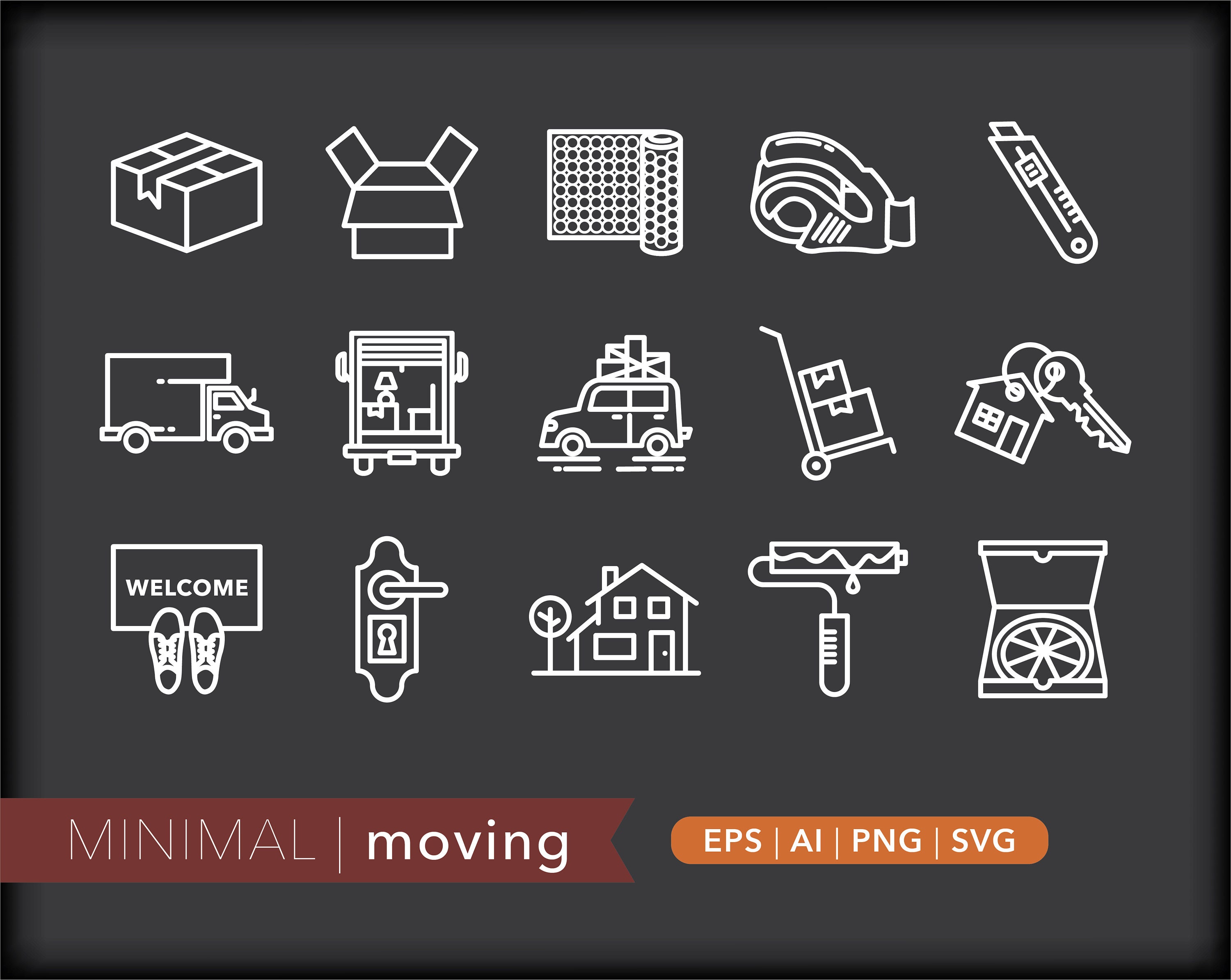 Moving Icons | New Home Icons | SVG AI PNG | Digital Download for ...