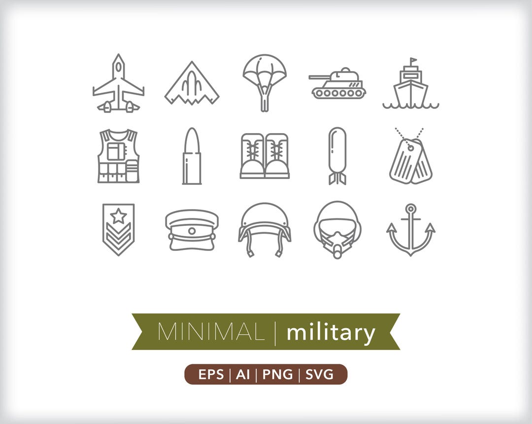 Military Icons: Veteran Symbol Set (SVG, AI, PNG Digital Download) - Etsy