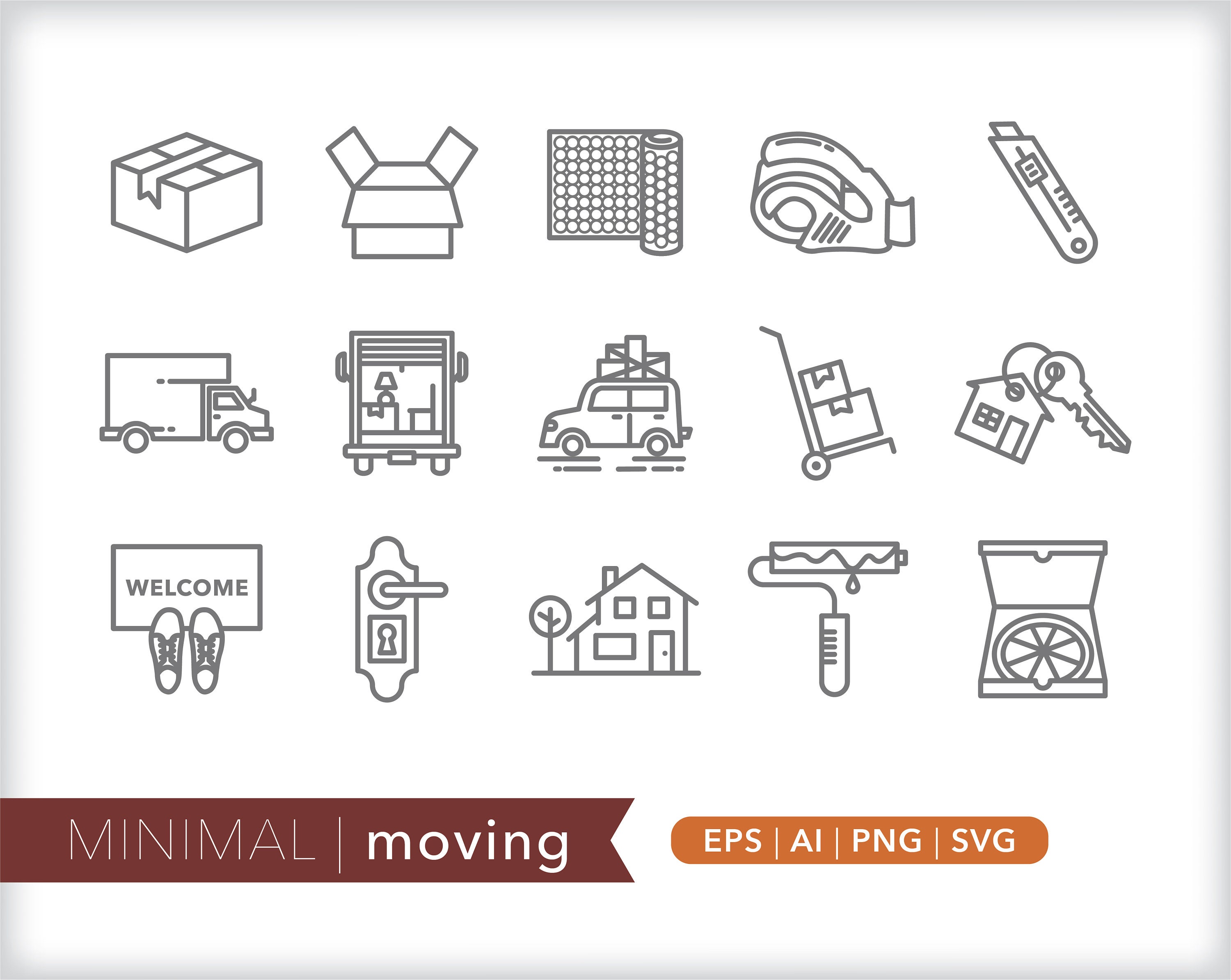 Moving Icons | New Home Icons | SVG AI PNG | Digital Download for ...