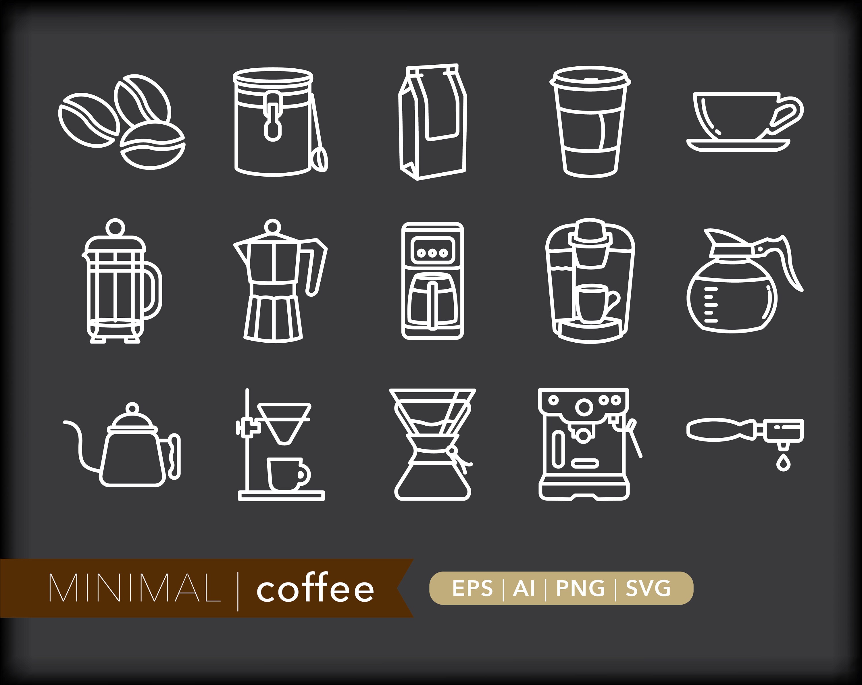 Coffee Icons | Drink Icons | SVG AI PNG | Instant Digital Download for ...