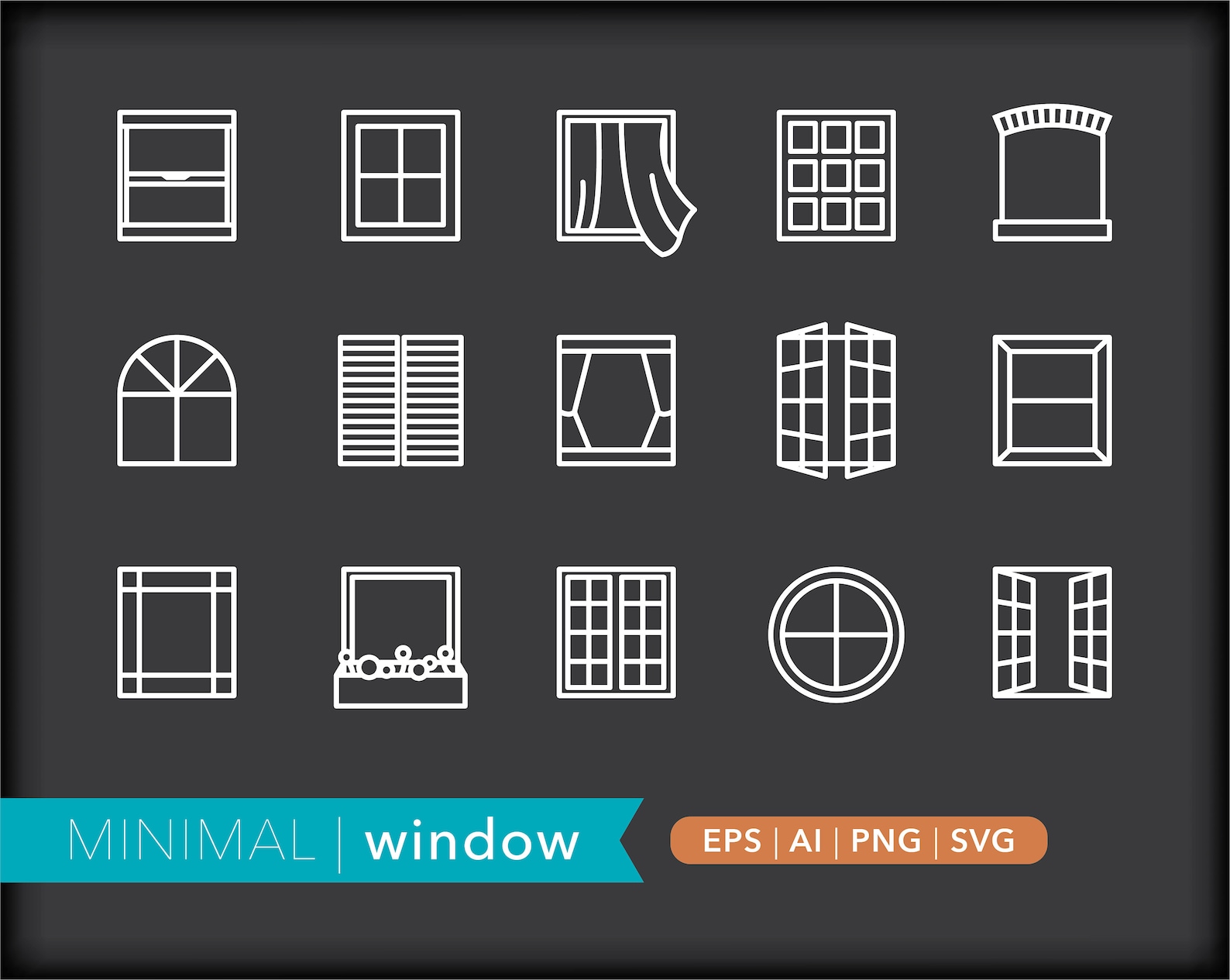 Window Icons | SVG AI PNG | Digital Download for Design, Social Media ...