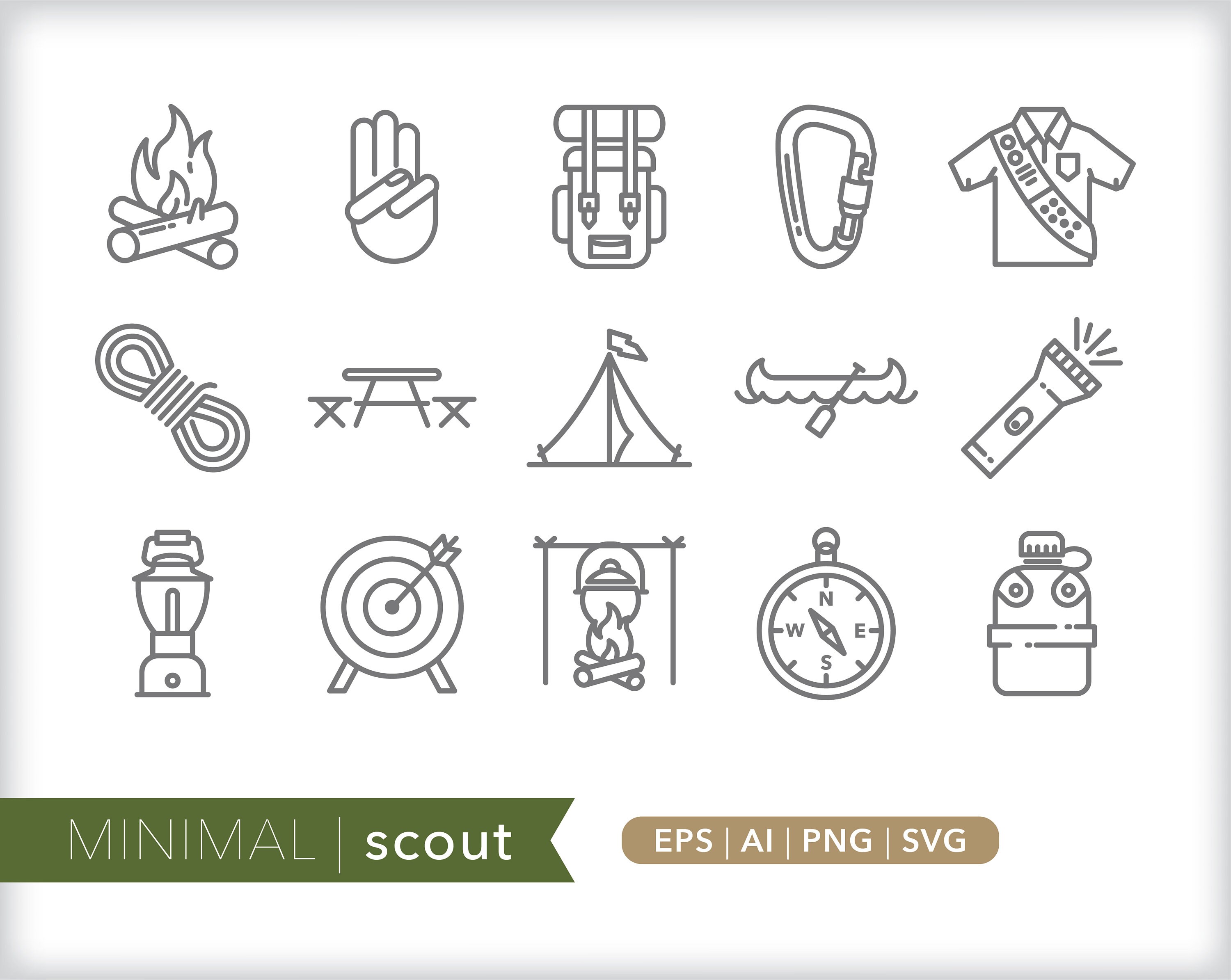Scout icons Camping icons SVG AI PNG Digital Download for design ...