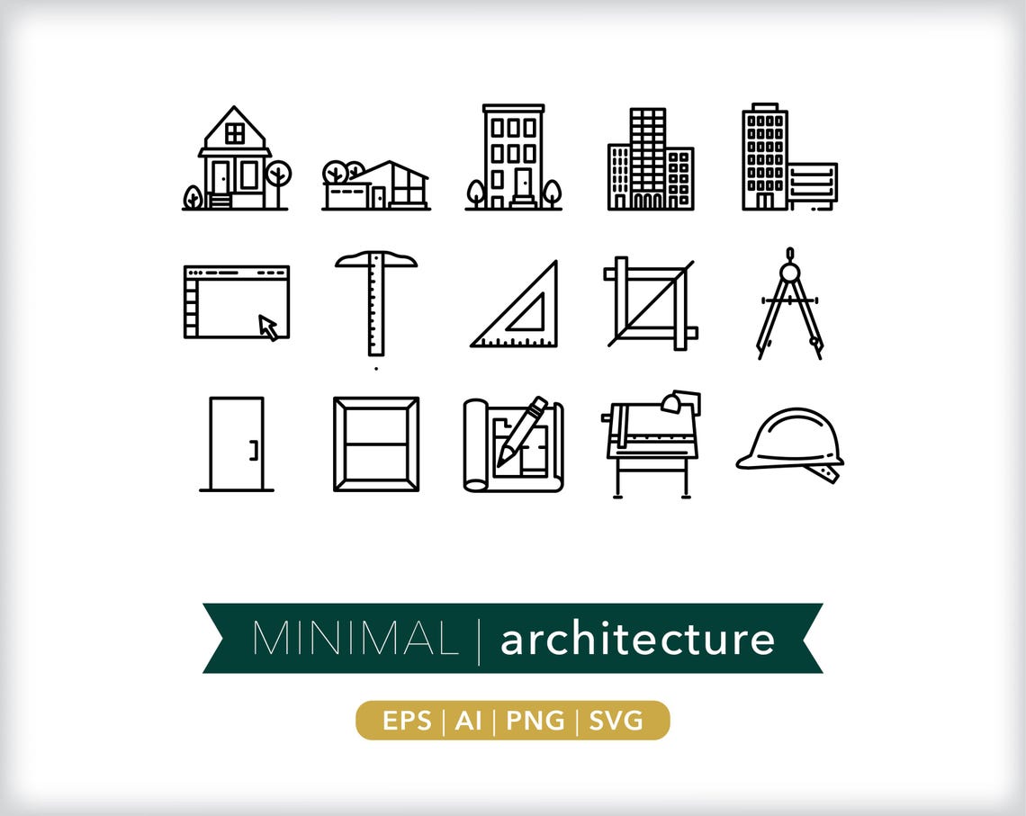 Architecture Icons: Building & Design Elements (digital Download) - Etsy