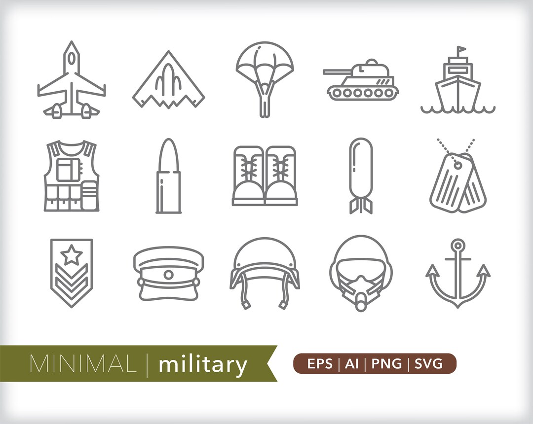 Military Icons: Veteran Symbol Set (SVG, AI, PNG Digital Download) - Etsy