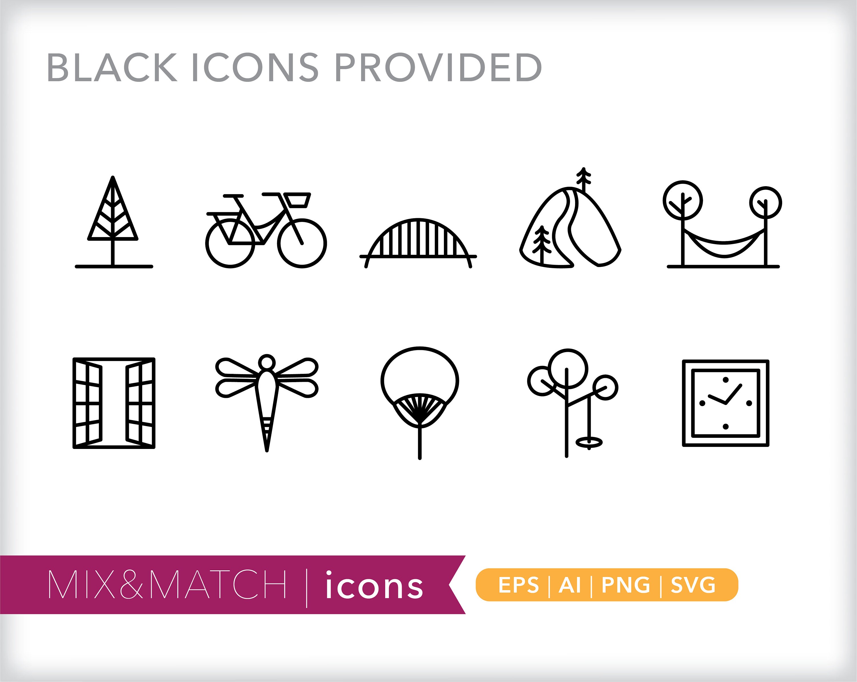 Pick Any Ten Icons SVG AI PNG Made to Order Digital Download for Use in ...
