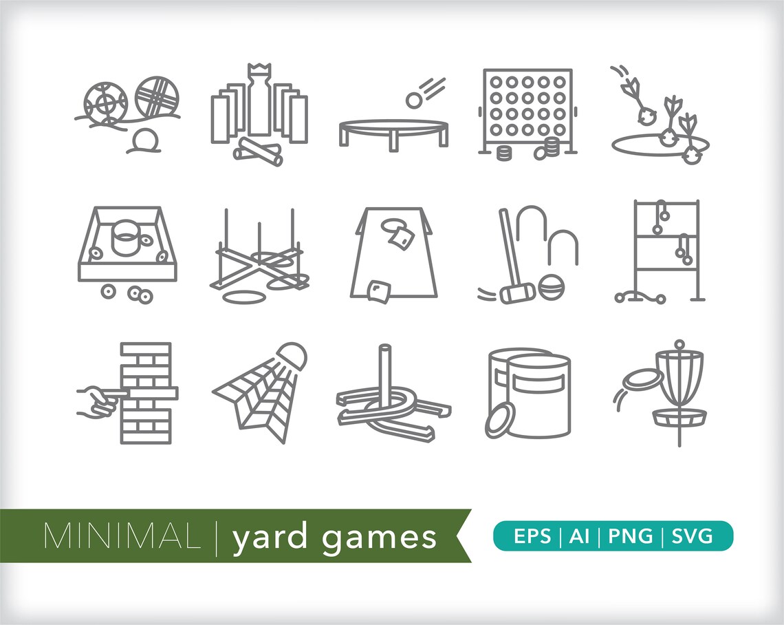 Yard Games Icons | Tailgate Icons | SVG AI PNG | Instant Digital ...