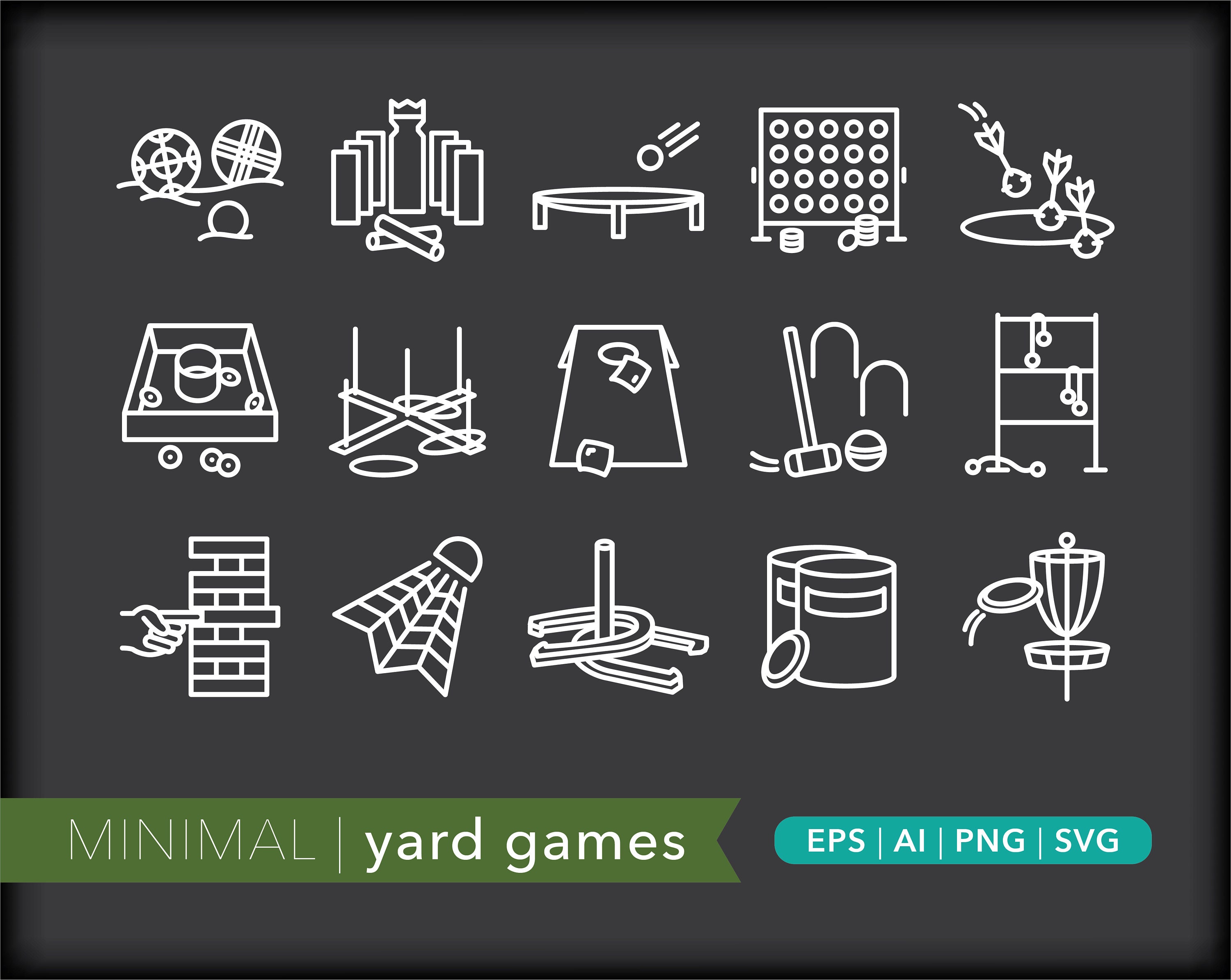 Yard Games Icons Tailgate Icons EPS AI PNG Instant - Etsy Australia