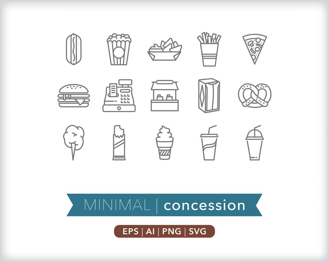 Concession Stand Food Icons: SVG, AI, PNG (digital Download) - Etsy Canada
