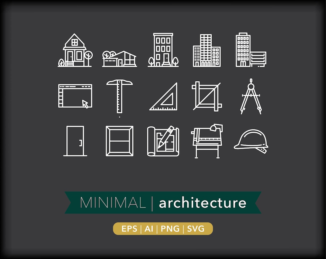 Architecture Icons: Building & Design Elements (digital Download) - Etsy