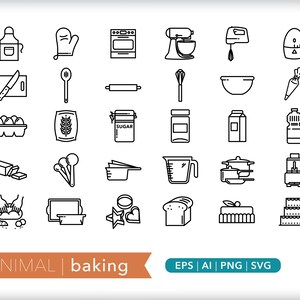 Baking Icons: Food & Cooking SVG, AI, PNG (digital Download) - Etsy
