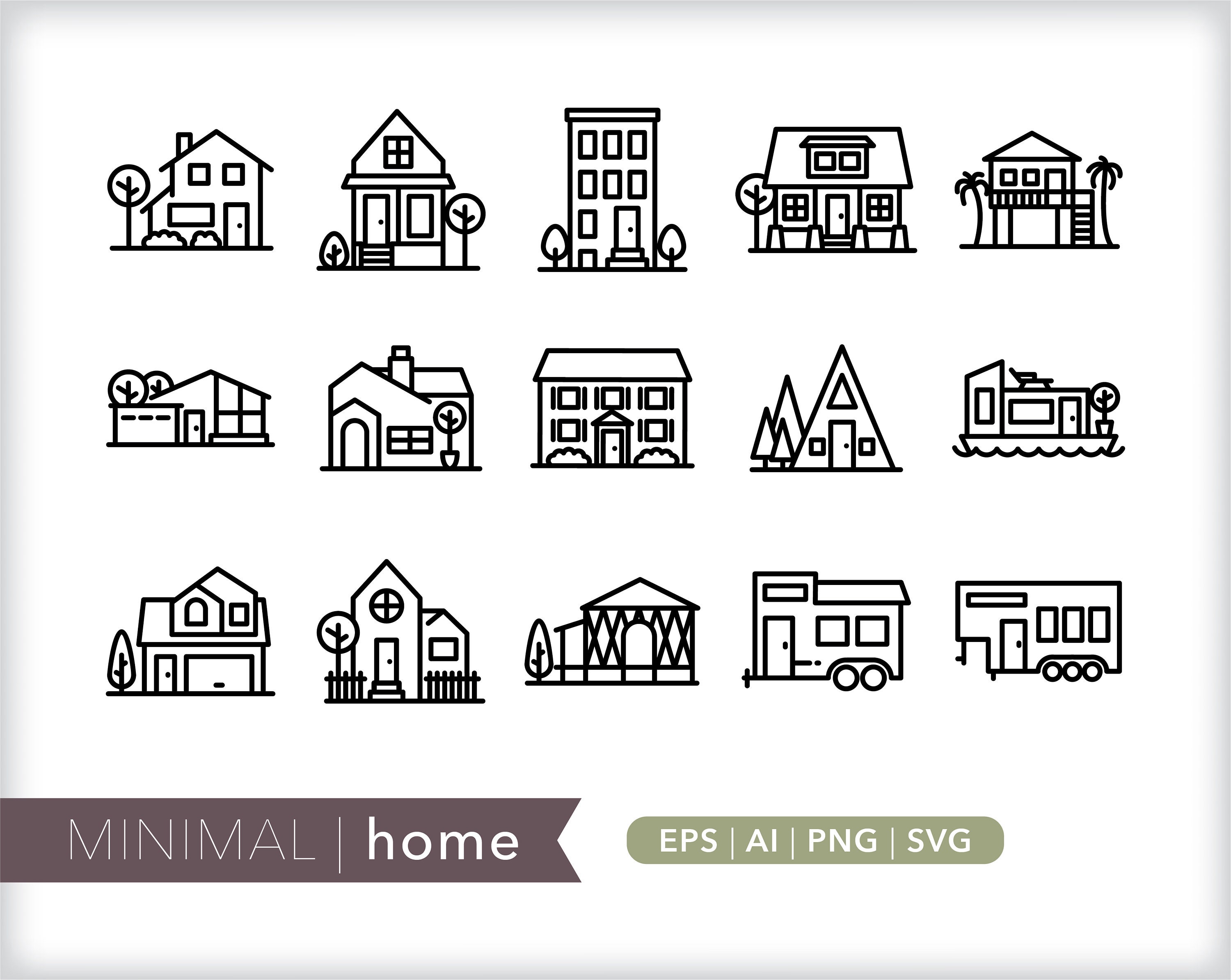 Home Icons | House Icons | Architecture Icon Illustrations | SVG AI PNG ...