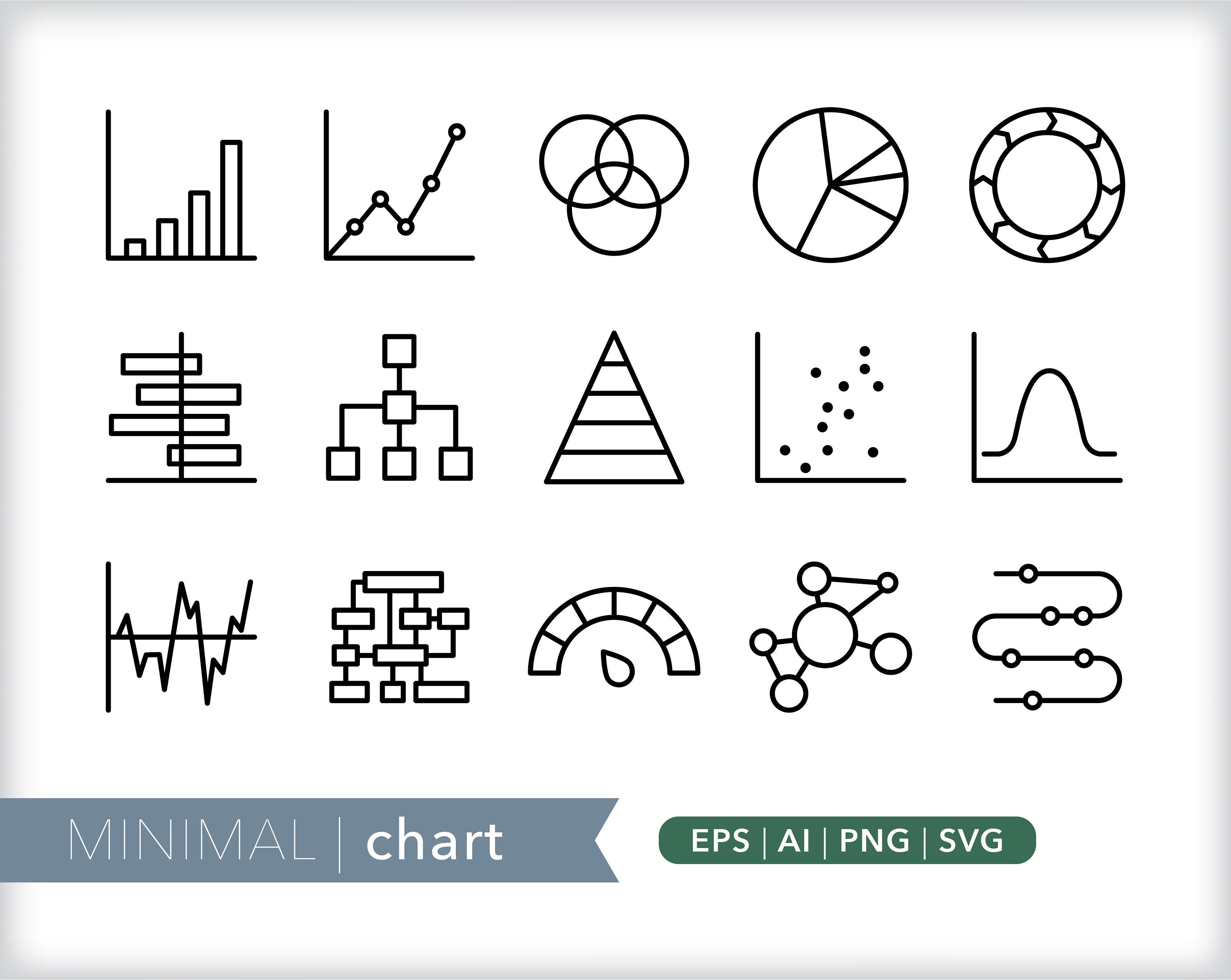 Chart Icons | Data Icon Illustrations | SVG AI PNG | Digital Download ...