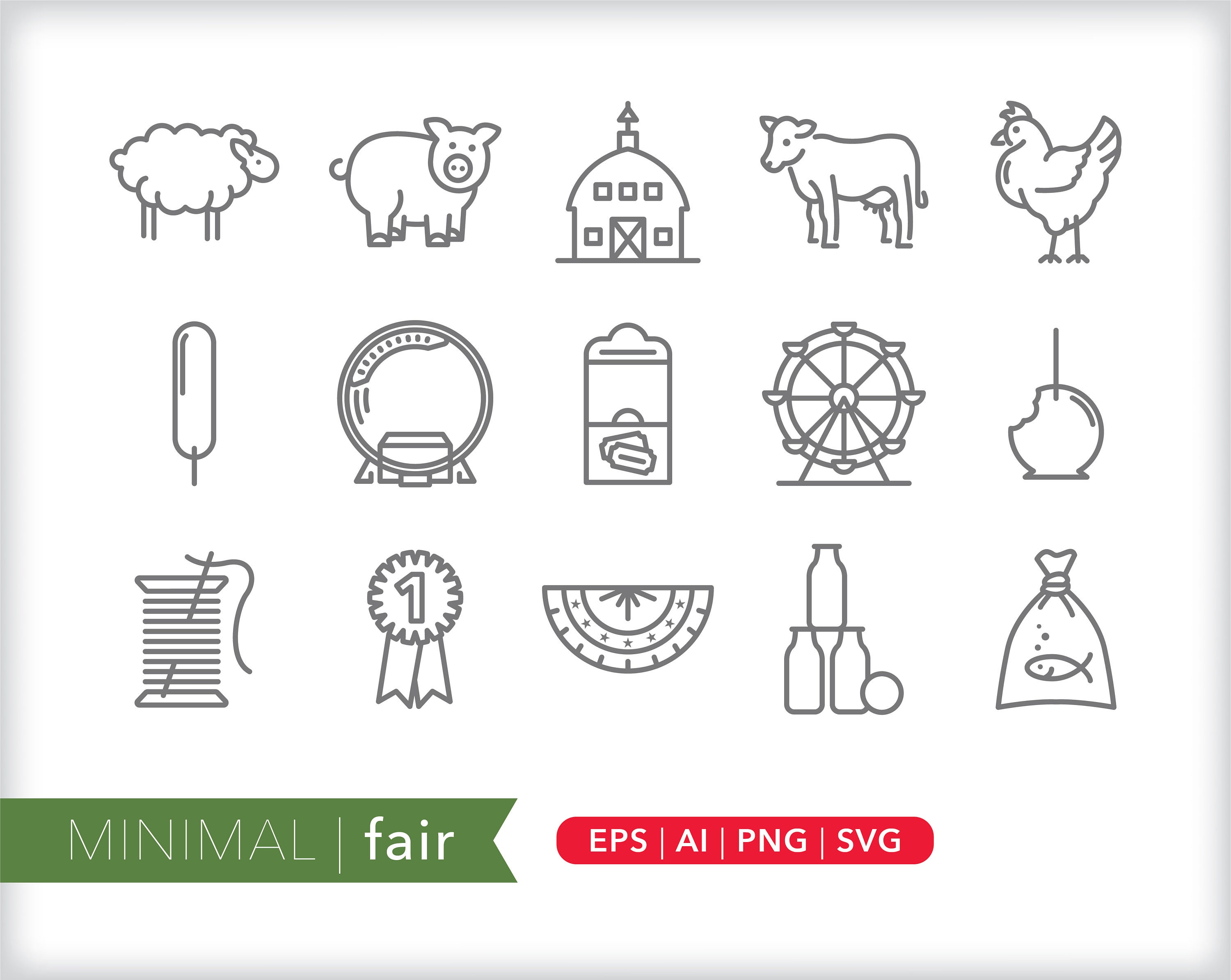 Fair Icons | County Fair Icon Illustrations | SVG AI PNG | Digital ...