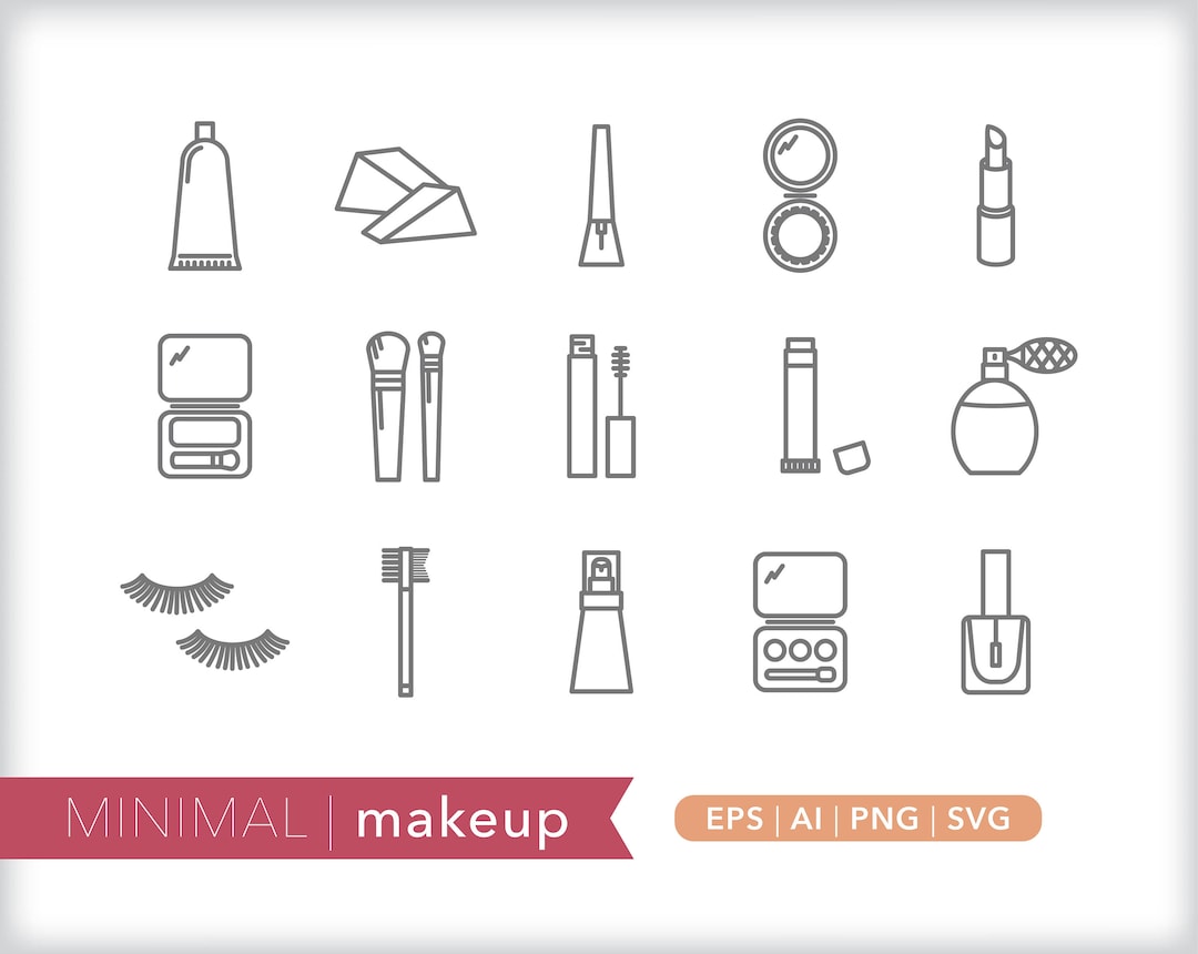 Makeup Icons | Beauty Icons | SVG AI PNG | Instant Digital Download for ...