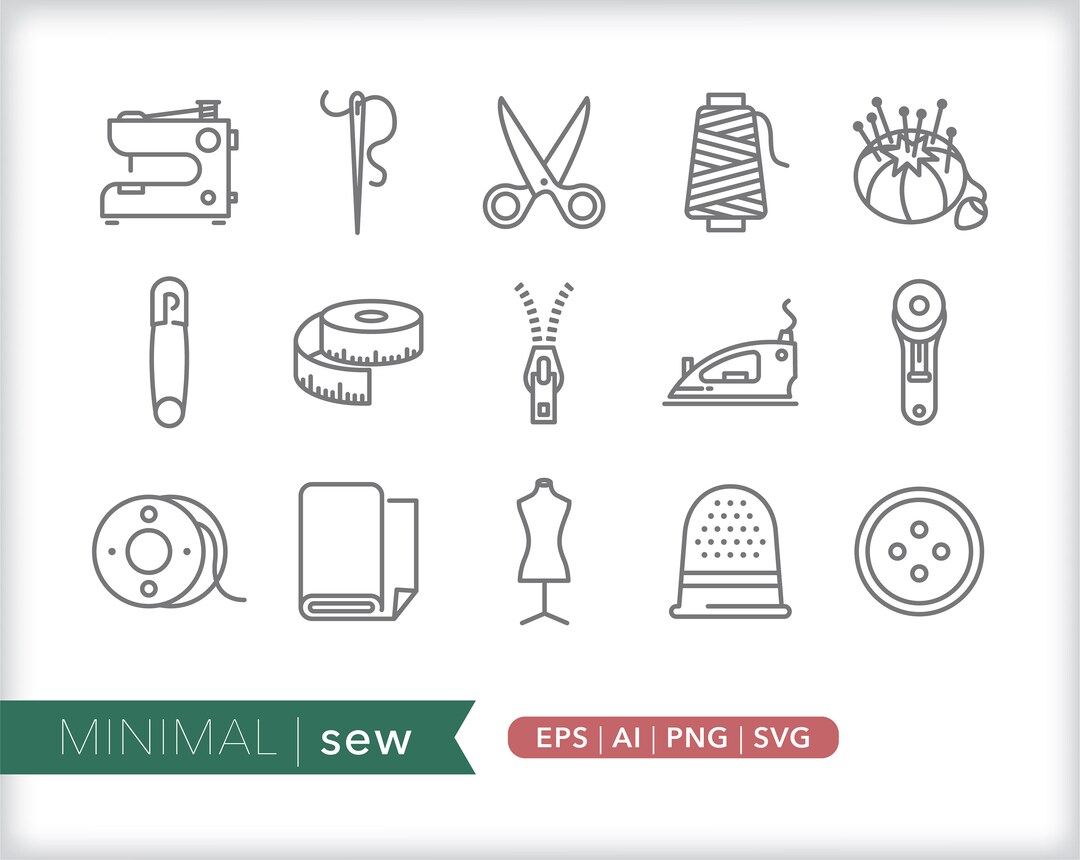 Sew Icons Craft Icons EPS AI PNG Digital Download for - Etsy Canada