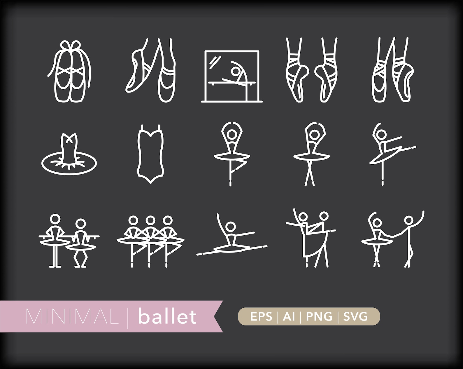 Ballet Icons | Ballerina Icon Illustrations | SVG AI PNG | Instant ...