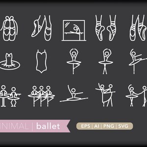 Ballet Icons | Ballerina Icon Illustrations | SVG AI PNG | Instant ...