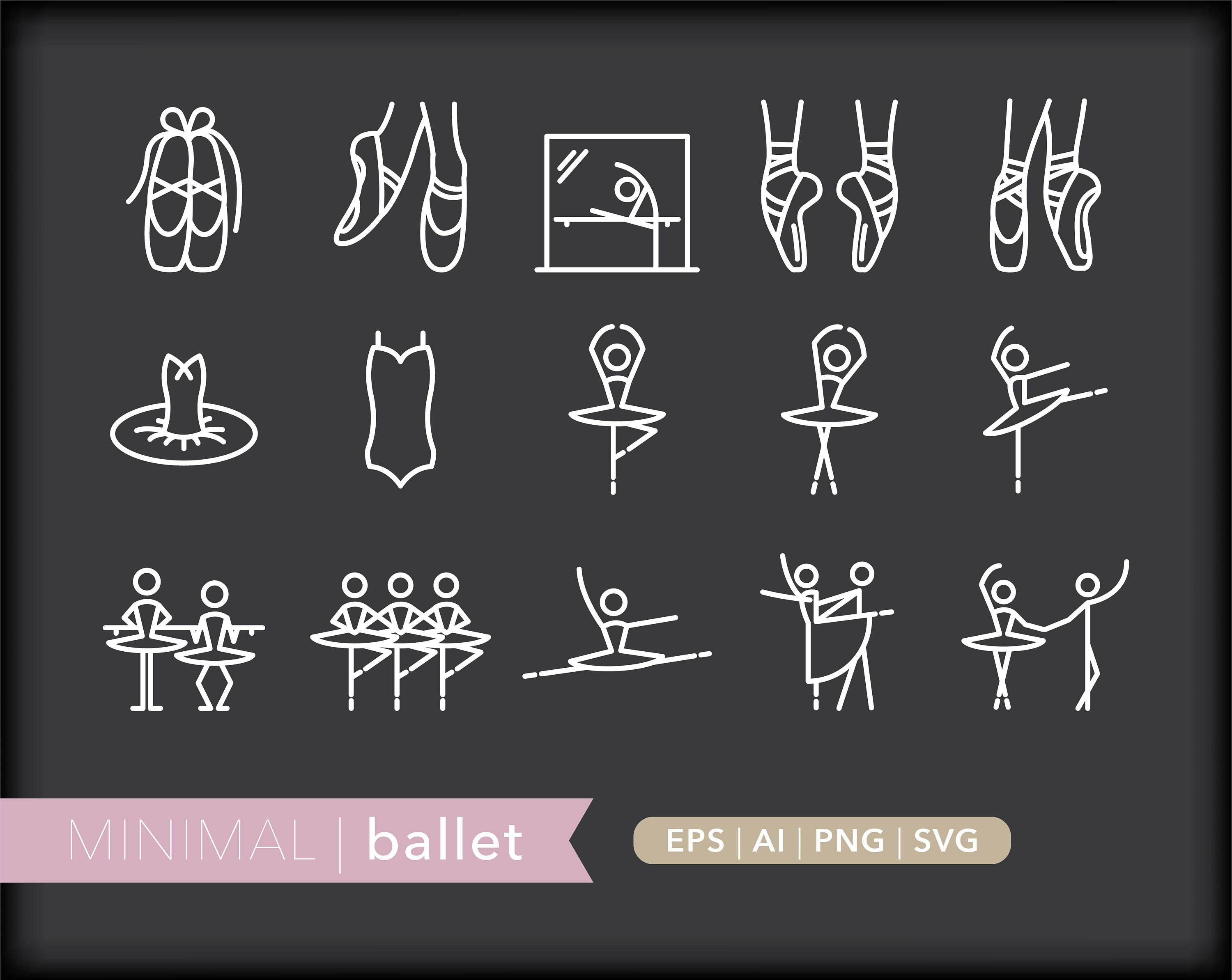 Ballet Icons | Ballerina Icon Illustrations | SVG AI PNG | Instant ...