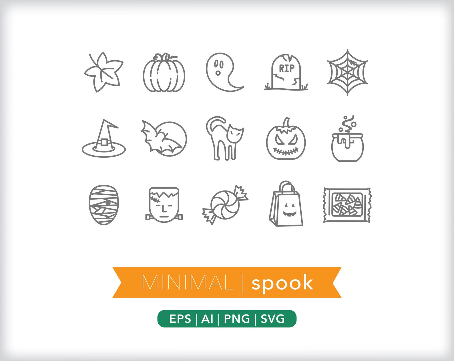 Spooky Halloween Icons: SVG, AI, PNG (digital Download) - Etsy