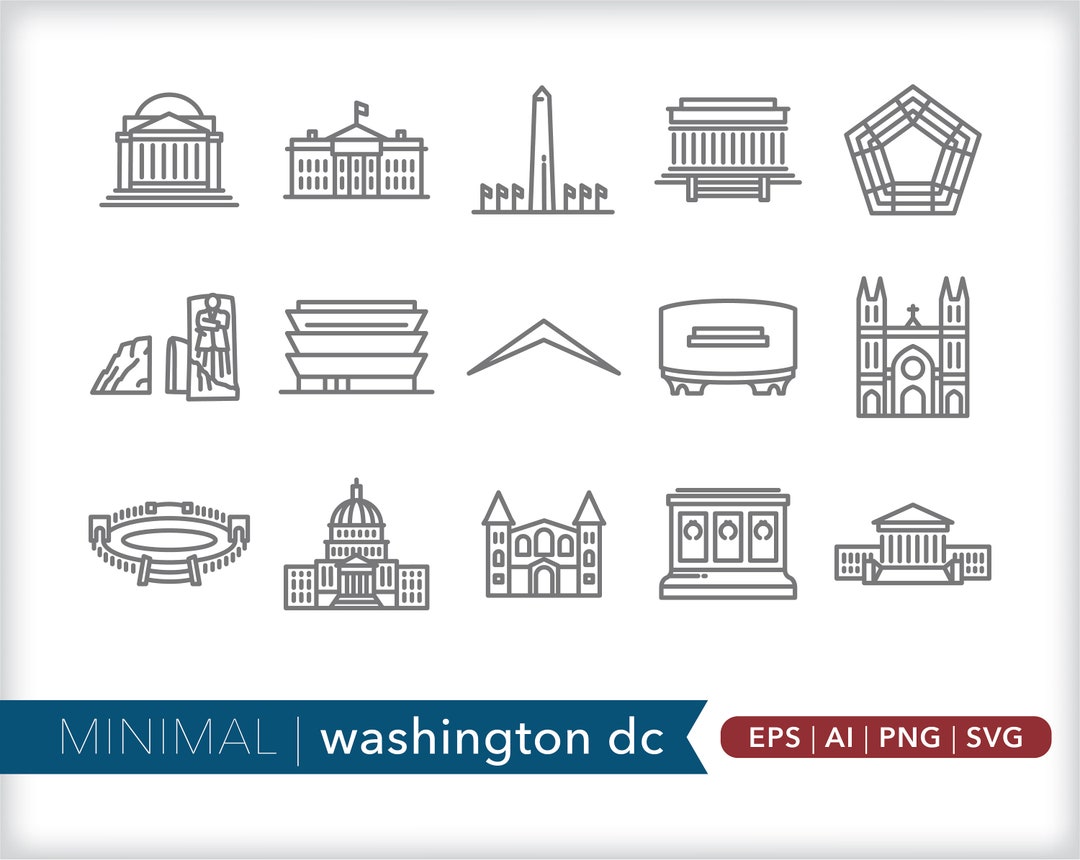 Washington D.C. Icons | Travel Icon Illustrations | SVG AI PNG ...