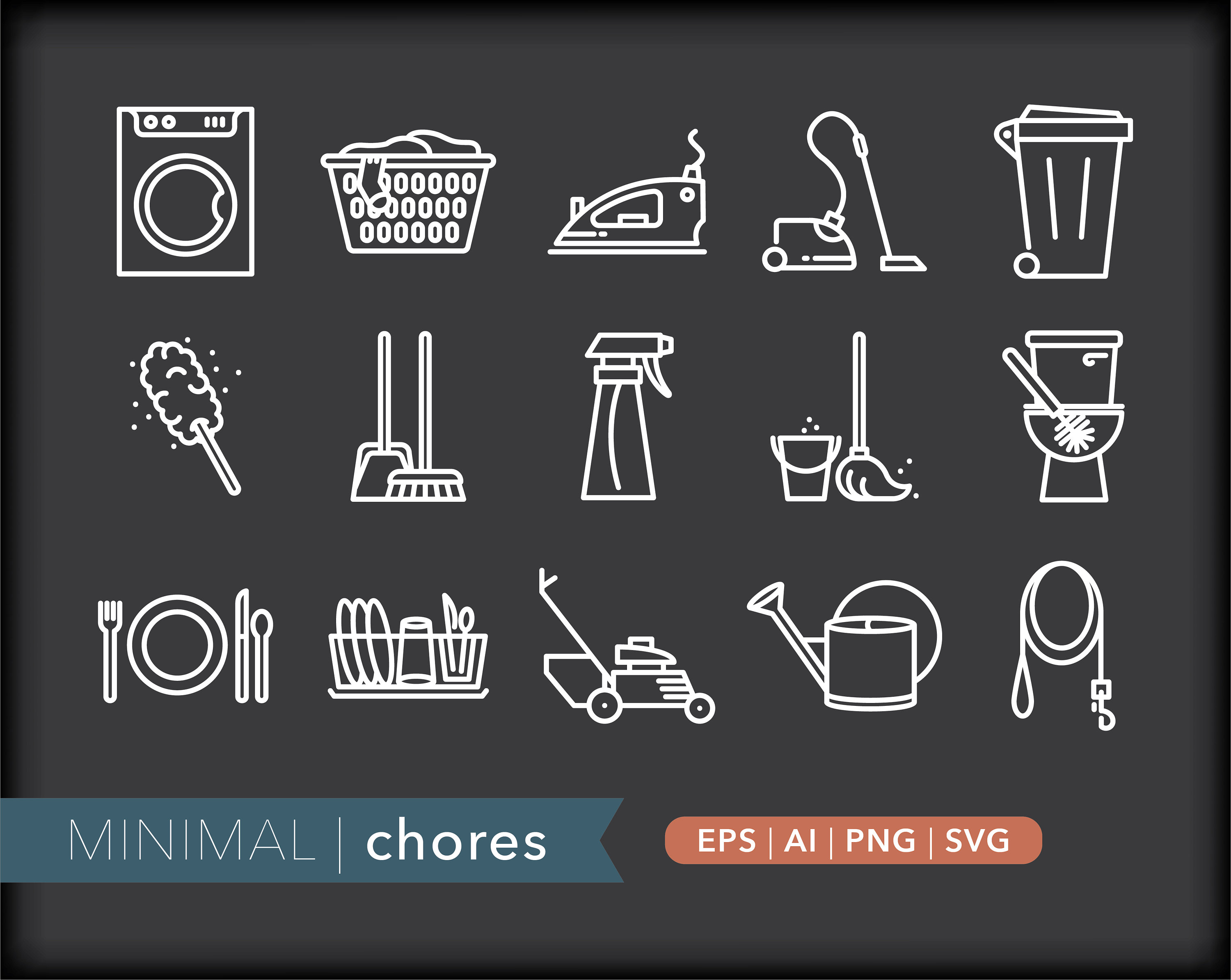 Chores Icons House Cleaning Icons EPS AI PNG Digital - Etsy Canada