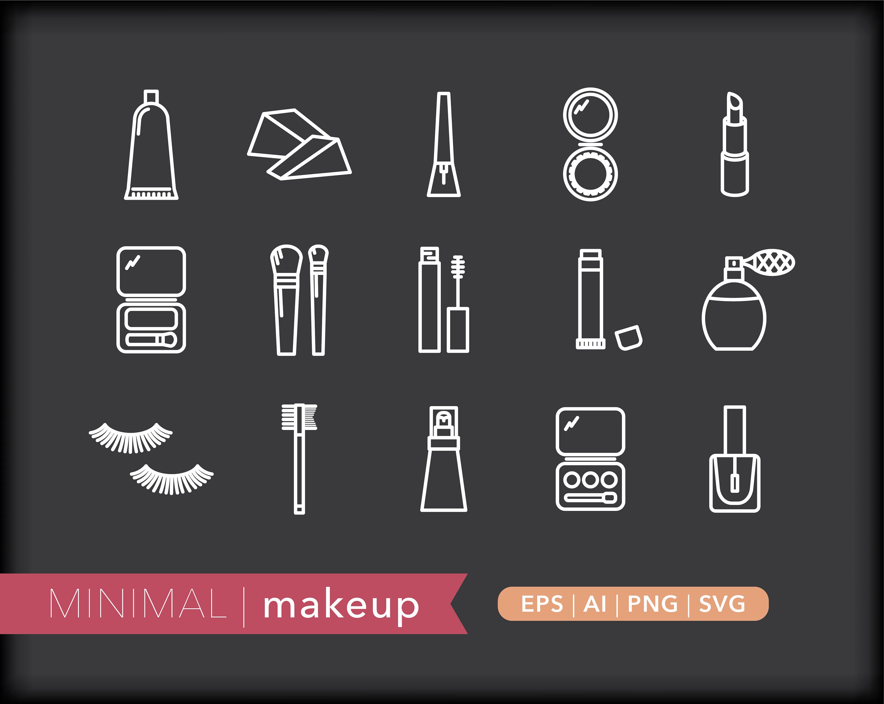 Makeup Icons Beauty Icons SVG AI PNG Instant Digital Download for ...