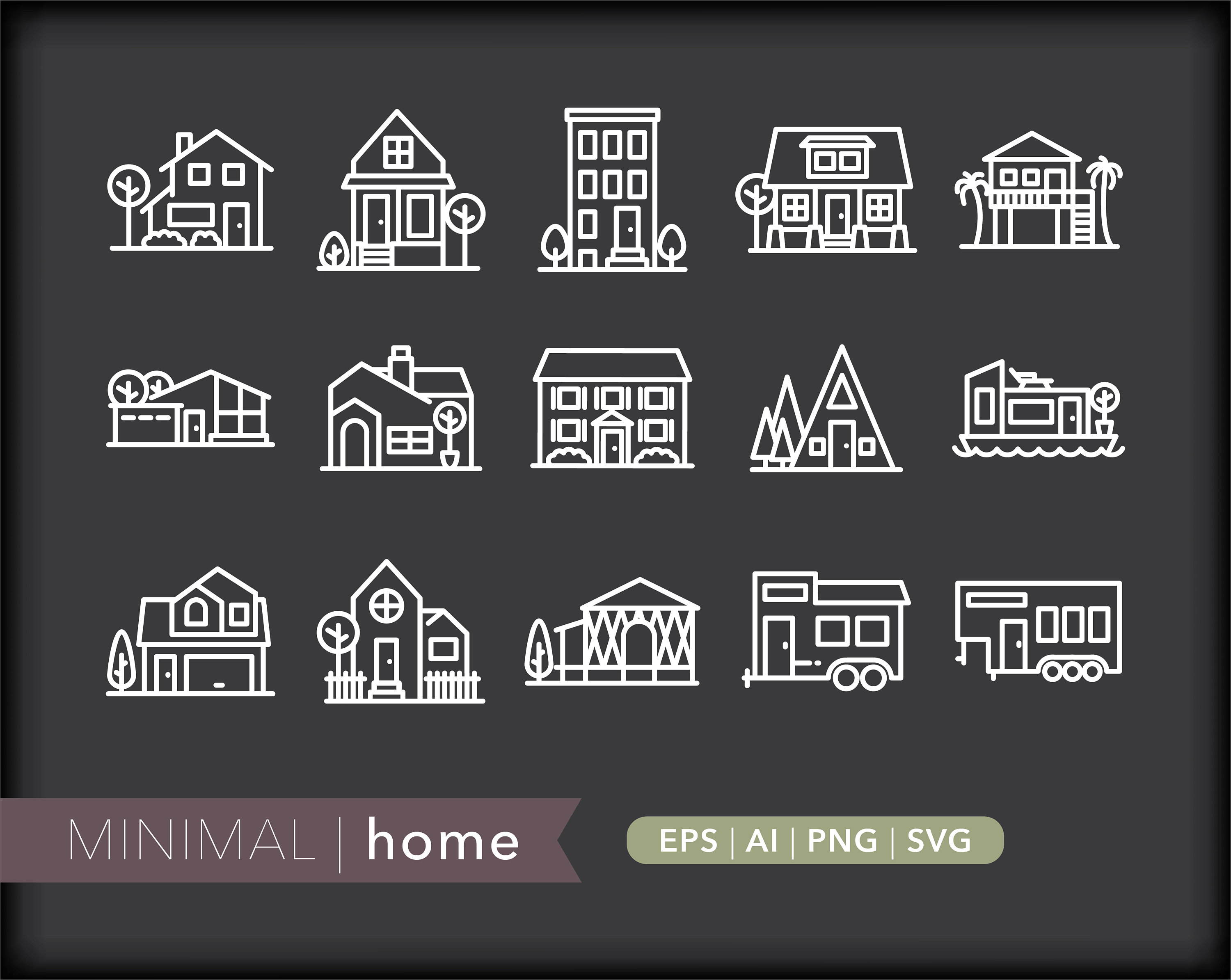 Home Icons | House Icons | Architecture Icon Illustrations | SVG AI PNG ...