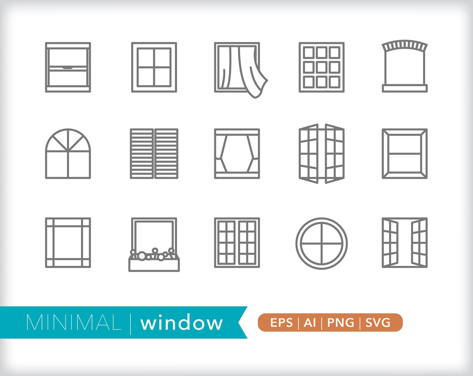 Window Icons SVG AI PNG Digital Download for Design, Social Media ...