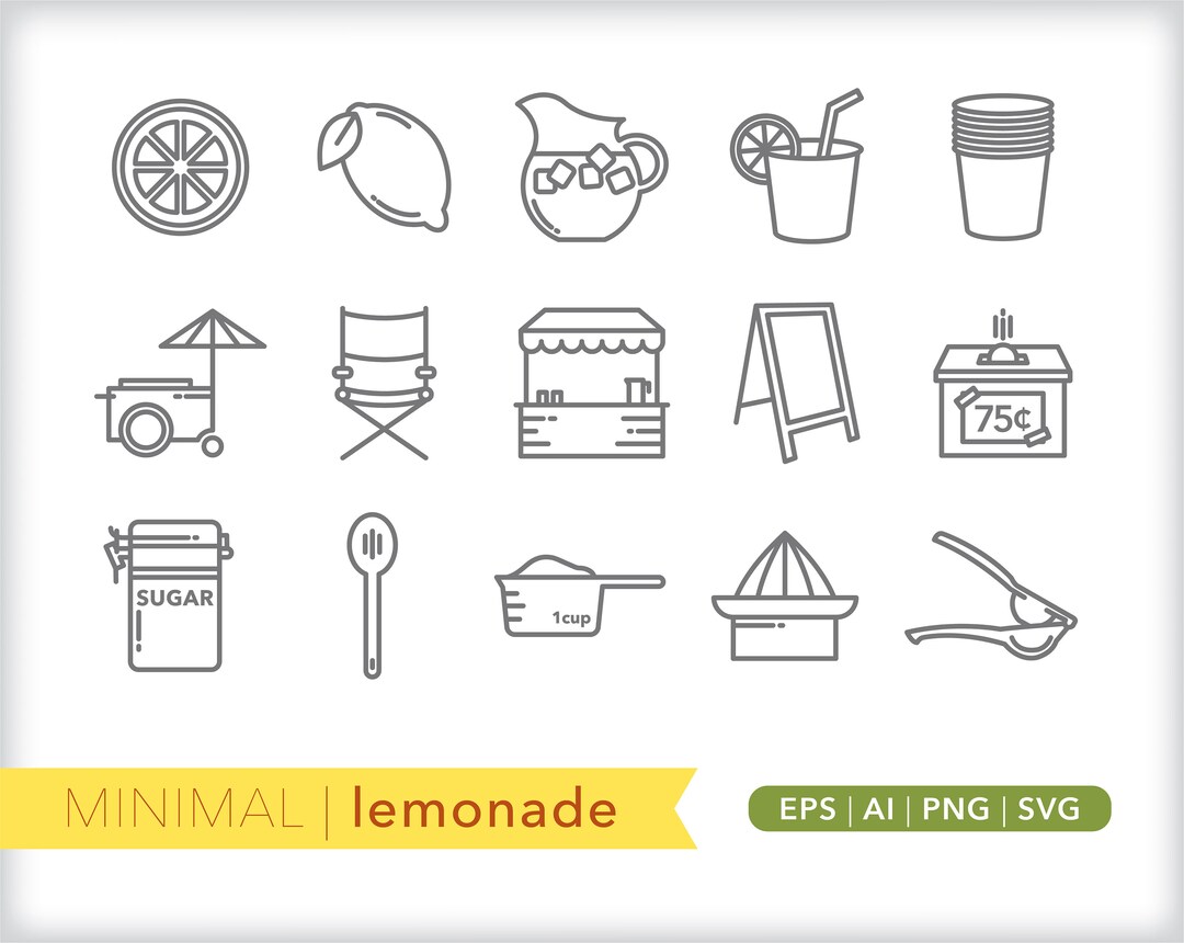 Lemonade Stand Icons Fundraising Icons EPS AI PNG - Etsy