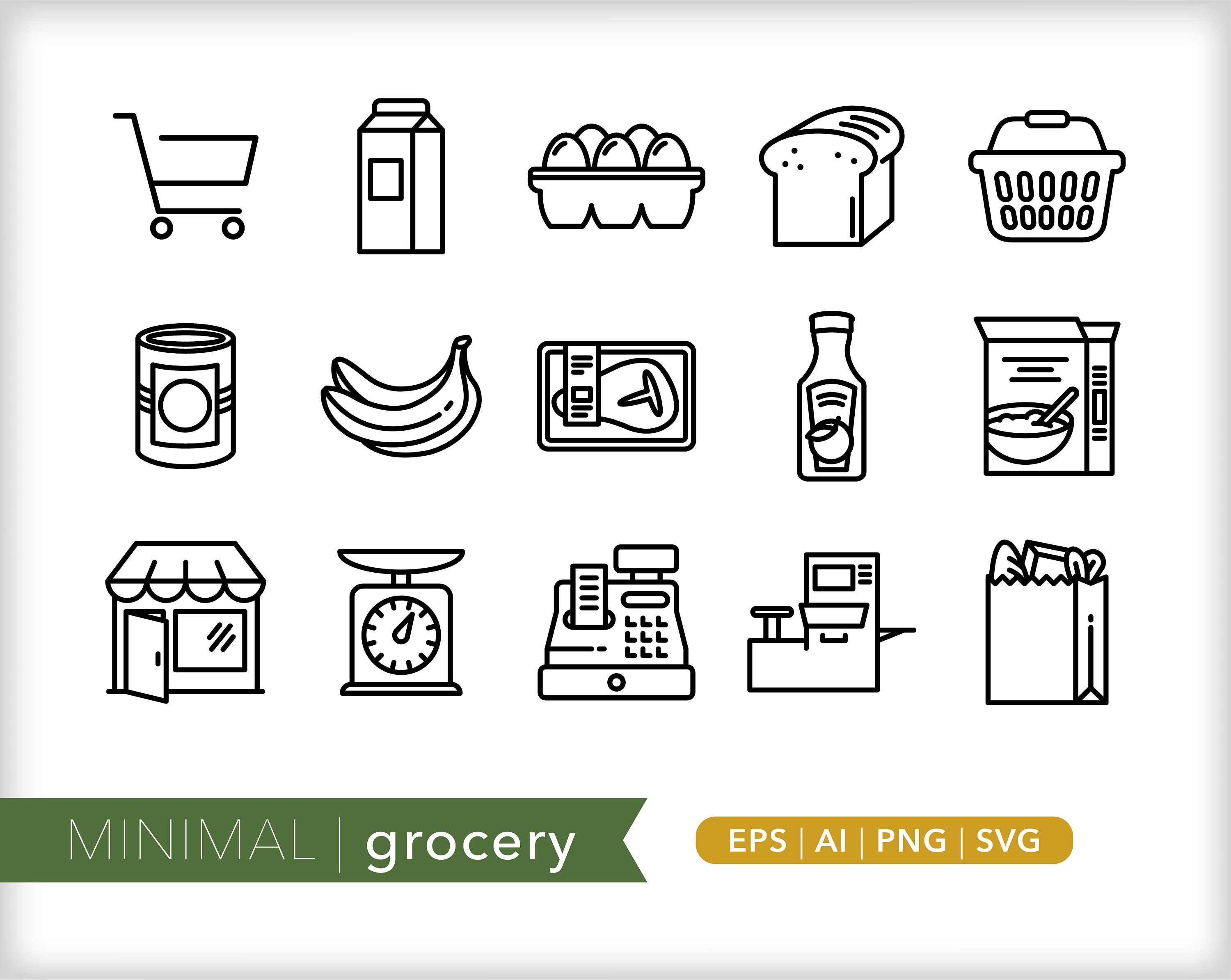 Grocery Icons | Food and Drink Icons | SVG AI PNG | Digital Download ...