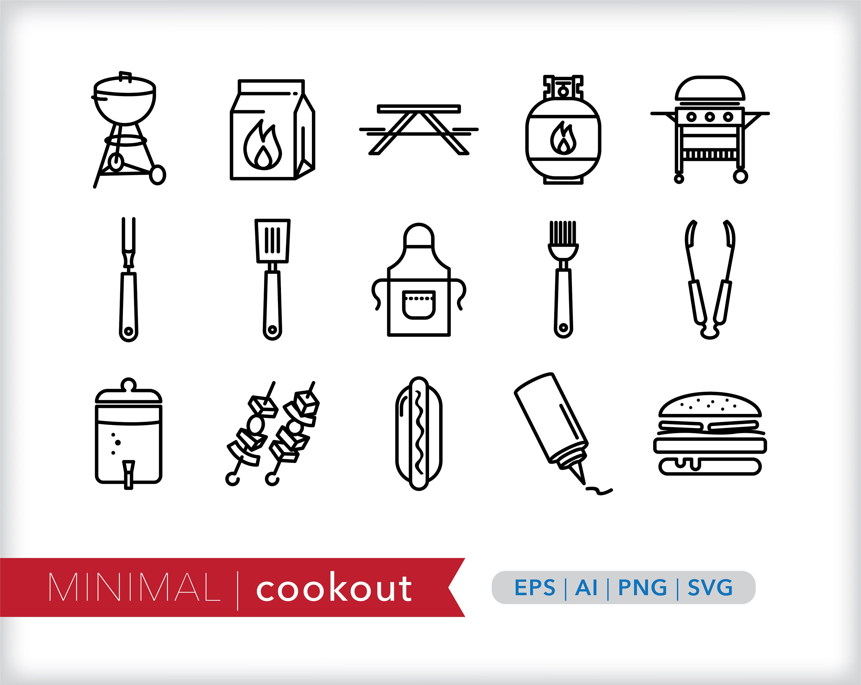 Cookout Icons | Food Icons | Summer Icons | SVG AI PNG | Digital ...