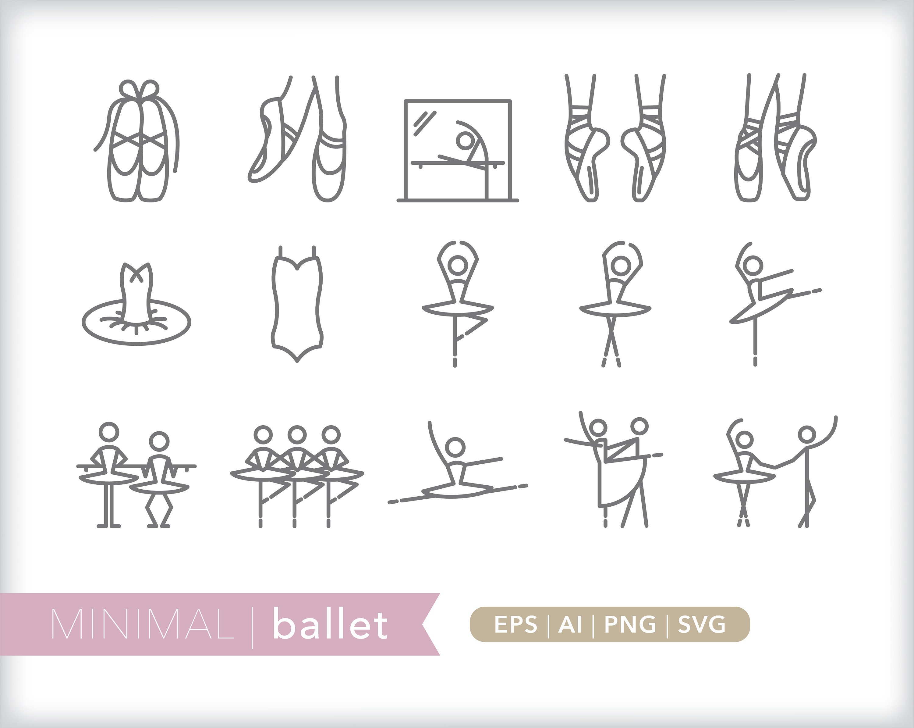 Ballet Icons | Ballerina Icon Illustrations | SVG AI PNG | Instant ...