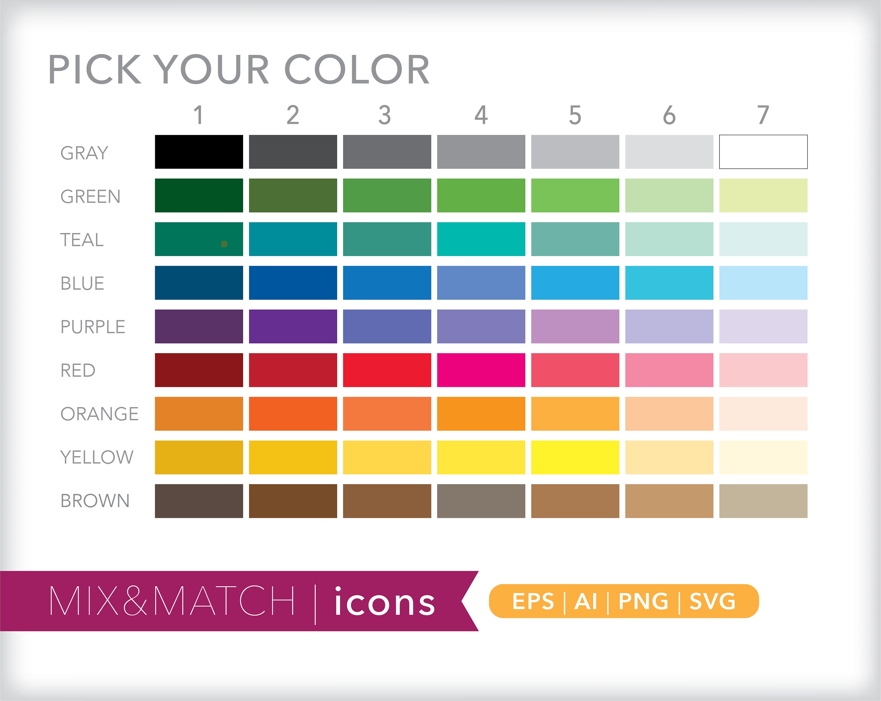 Pick Any Ten Icons SVG AI PNG Made to Order Digital Download for Use in ...